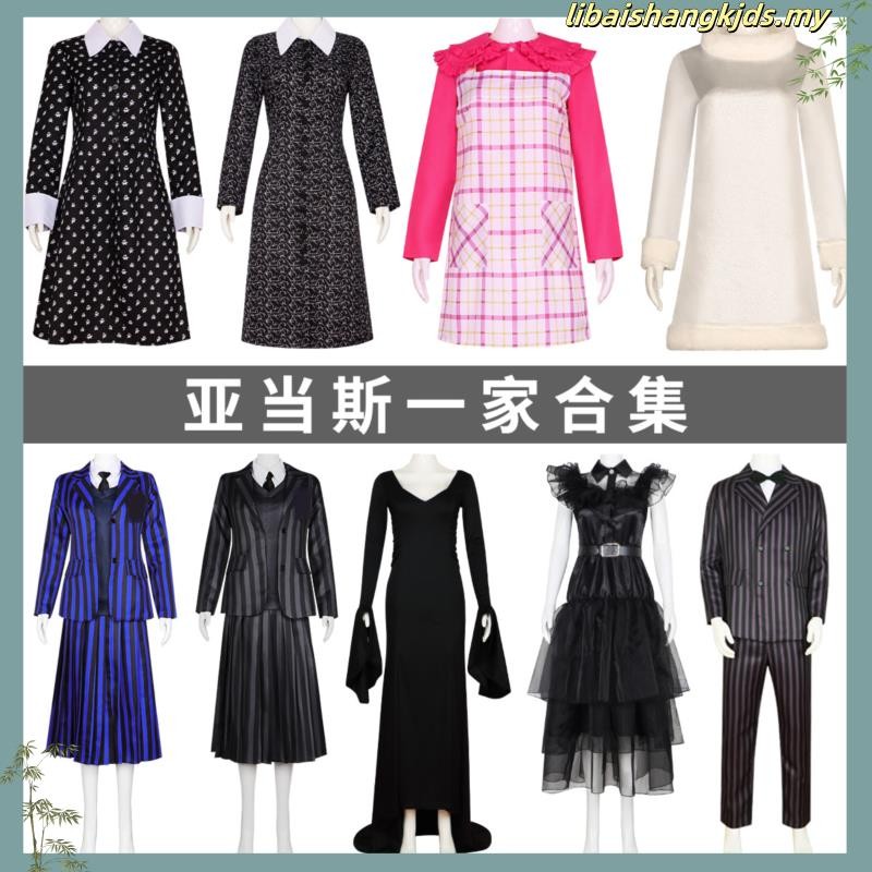Wednesday Addams Cosplay Costume Addams Dress for Adult Women Men ...