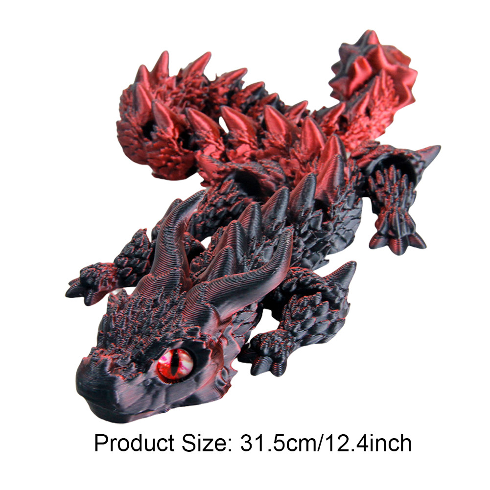 3D Printed Articulated Simulation Dragon Snake Toy Poseable Dragon ...