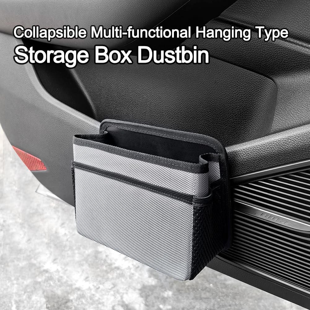 Car Side Door Trash Can, Foldable Auto Garbage Bin, Car Front Back Seat ...