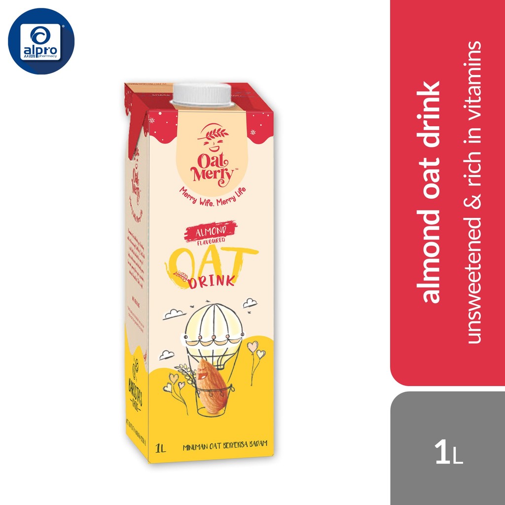Oat Merry Almond Flavoured Oat Drink 1L | Unsweetened & Rich In ...