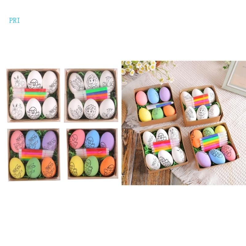 pri Easter DIY Hand Painted Drawing Eggs Kits Colorful Craft Set for ...