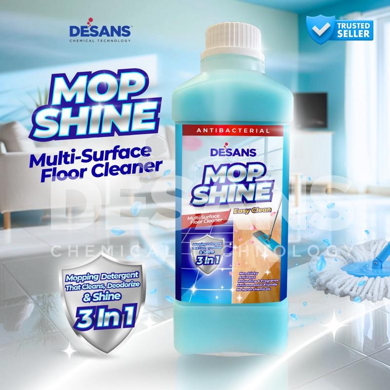 DESANS Mop & Shine Floor Cleaner (1000ml) - Pencuci Lantai Berkilat & Anti-Bakteria, mop shine ...