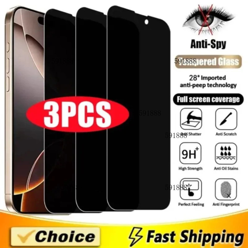 3-1Pcs Anti-Spy Privacy Tempered Glass for Xiaomi Redmi Note A5 A4 A14C ...