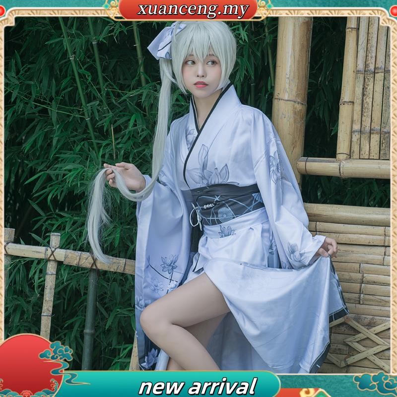 Kimono Dress Traditional Japanese Style Yukata Floral Print Girl Haori ...