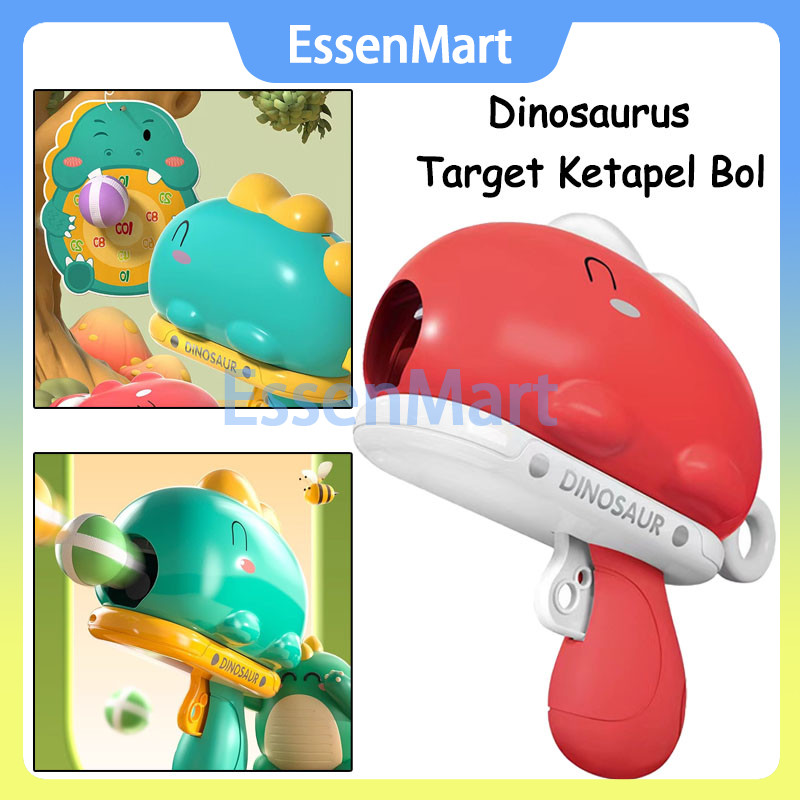 Dinosaur Sticky Ball Toy / Ball Gun With Target Board / Dinosaur Target ...