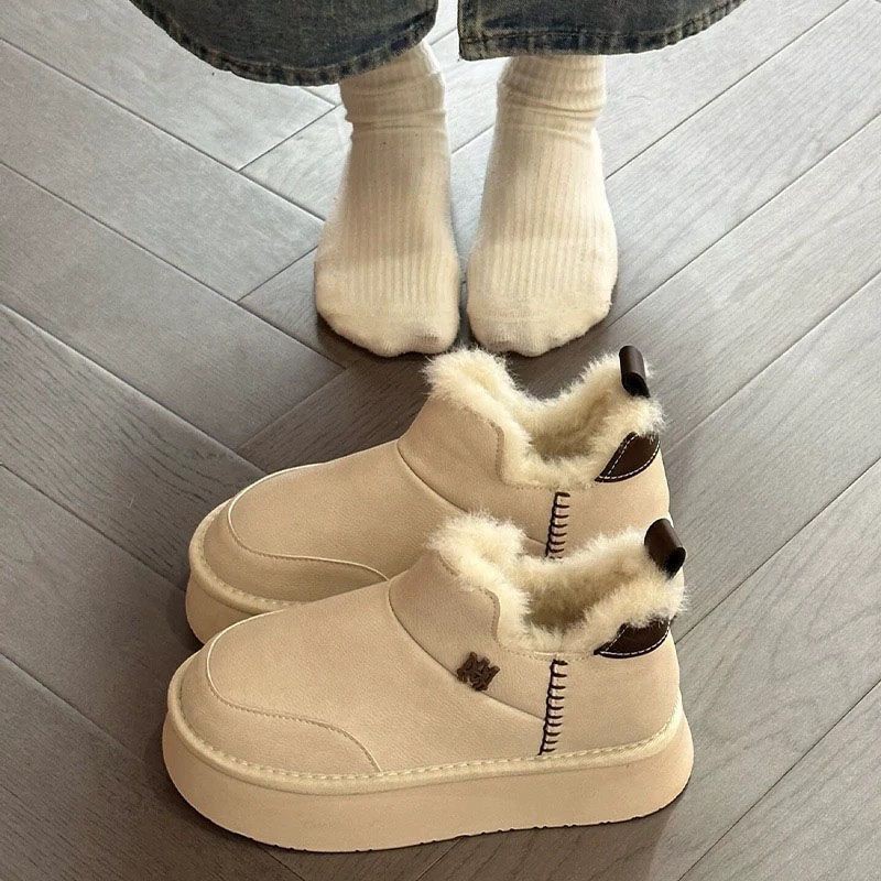 Warm sole snow boots for women's winter 2024 cashmere cotton shoes ...