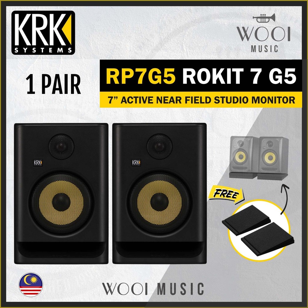 KRK RP7G5 ROKIT 7 G5 7" Active Near-Field Studio Monitor - Black ...