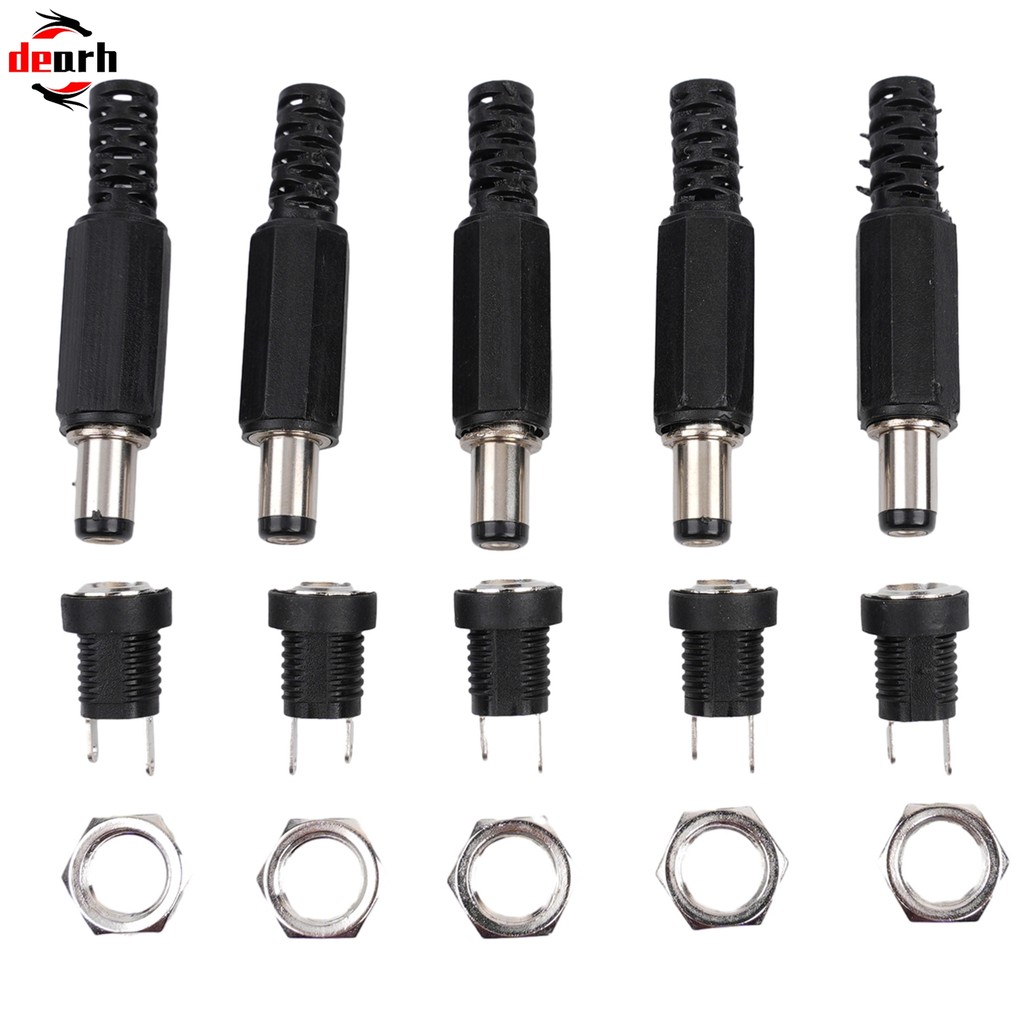 5 set MALE PLUG FEMALE SOCKET PANEL MOUNT DC 12V POWER CONNECTORS ...