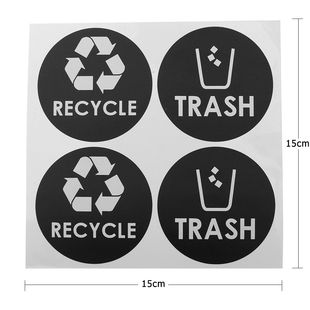 2pcs General Waste Only Print Recycle Trash Bin Logo Sticker Recycling ...