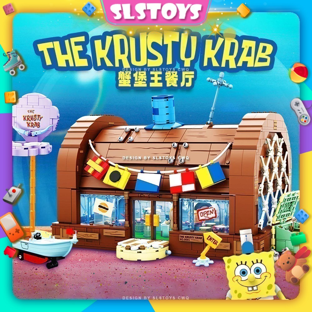 AREA-X Block AB0027 LED Restaurant Krusty Krab Spongebob Cartoon Gift ...
