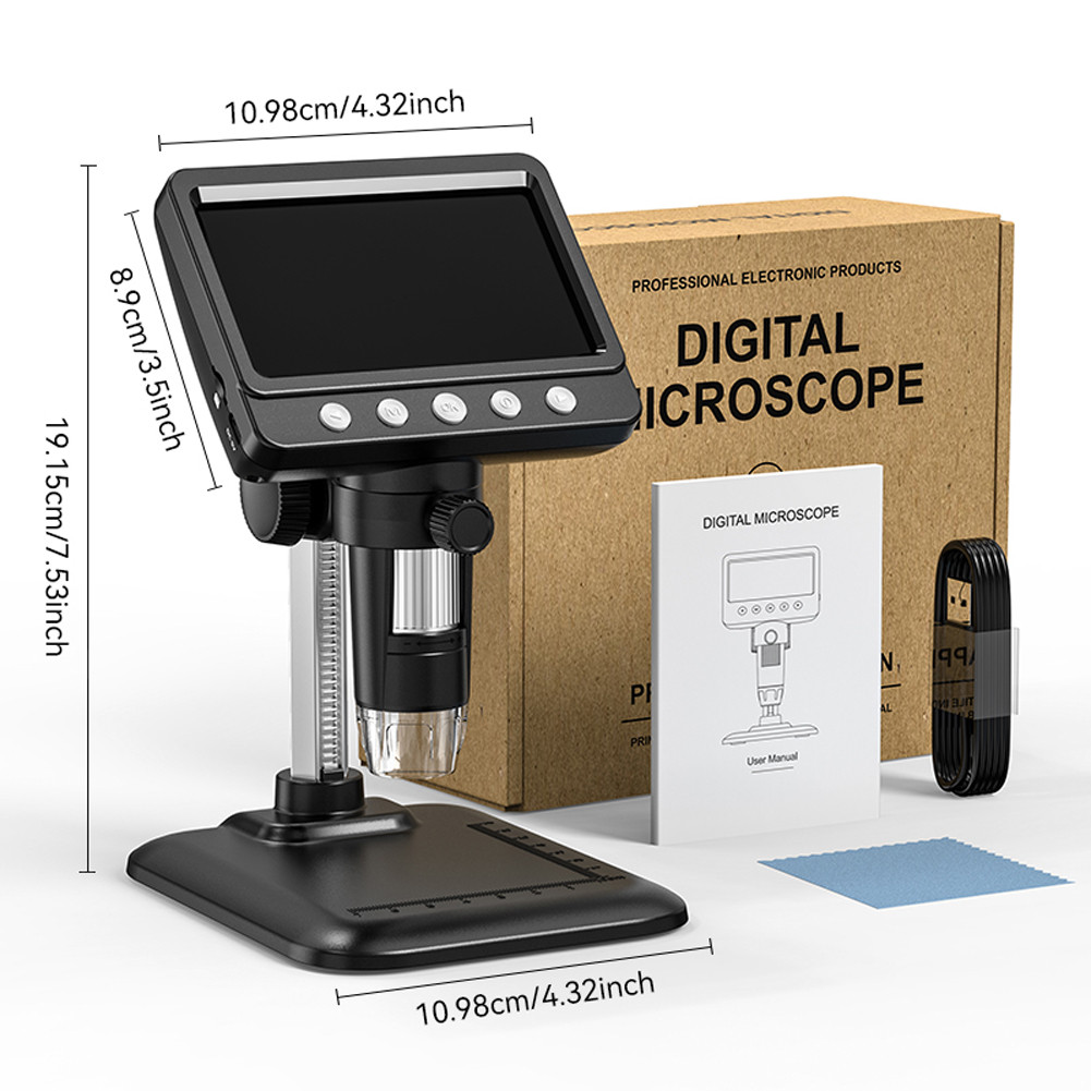 4.3 Inch Digital Microscope with 8 LED 1000X Handheld Portable Digital ...