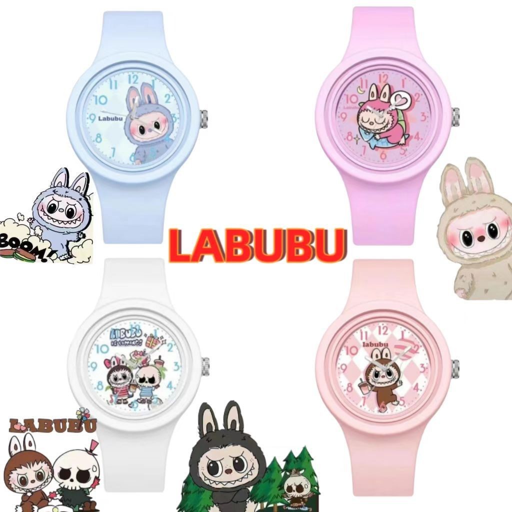Labubu Square dial quartz watch Cute cartoon Labubu Round disk watch ...