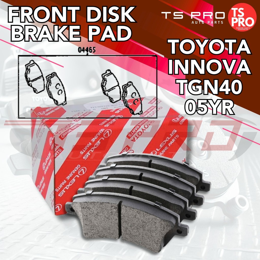 Toyota Innova TGN40 05yr Genuine Front Disk Brake Pad Disc Brek 04465 ...