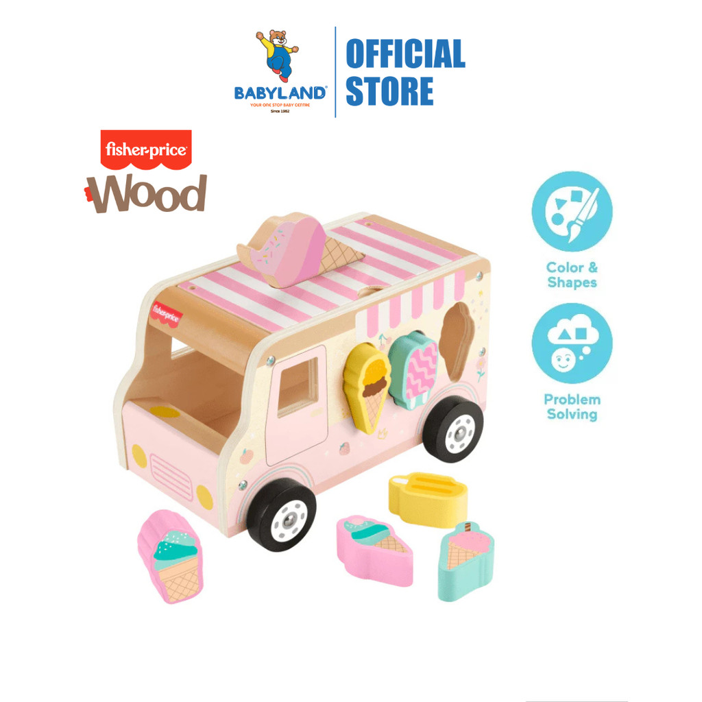 Fisher-Price Wooden Ice Cream Shape Sorter Set | Shopee Malaysia