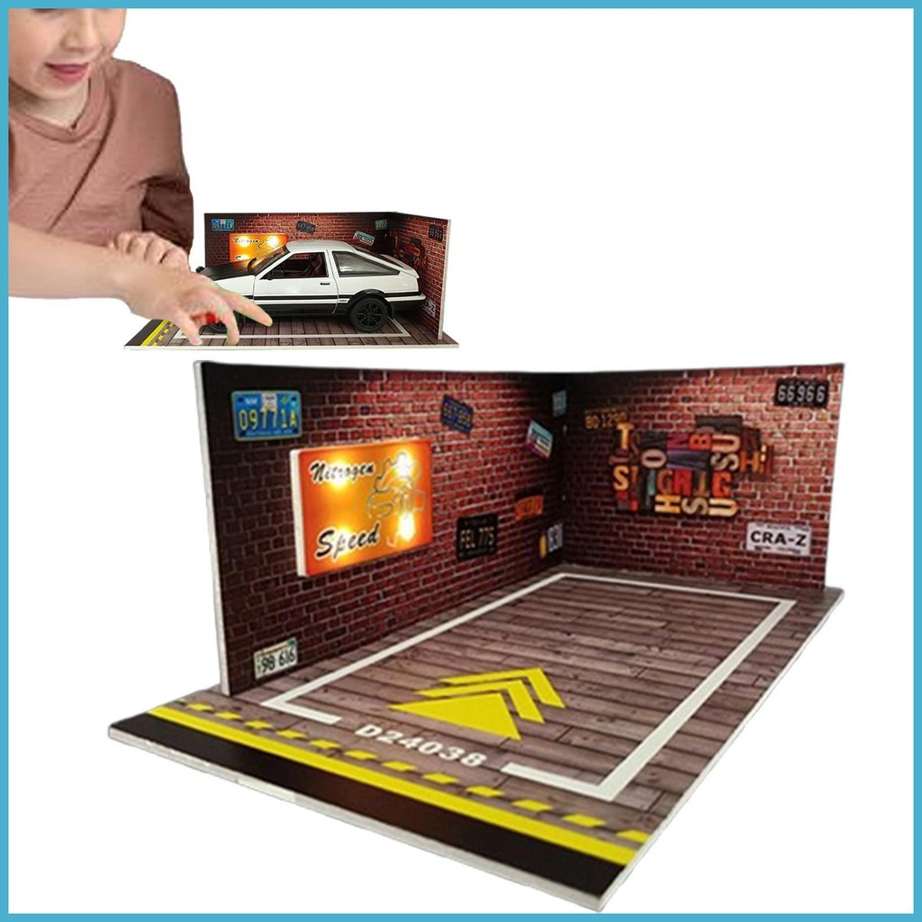 Parking Garage Scene Model LED Parking Lot Model 1:24 Scale Diecast Car ...