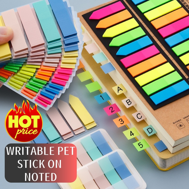 JOY Post It Notes 100-200pcs Stick Note Neon Fluorescent Arrow Sticker ...