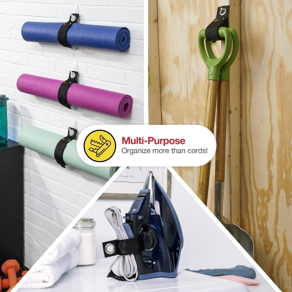 Yopin Extension Cord Holder Heavy Duty Organization Storage Straps ...