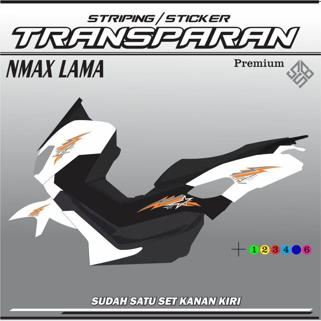 Yamaha NMAX OLD TRANSPARENT STRIPING STICKER LATEST VARIATION MOTIF A2 ...