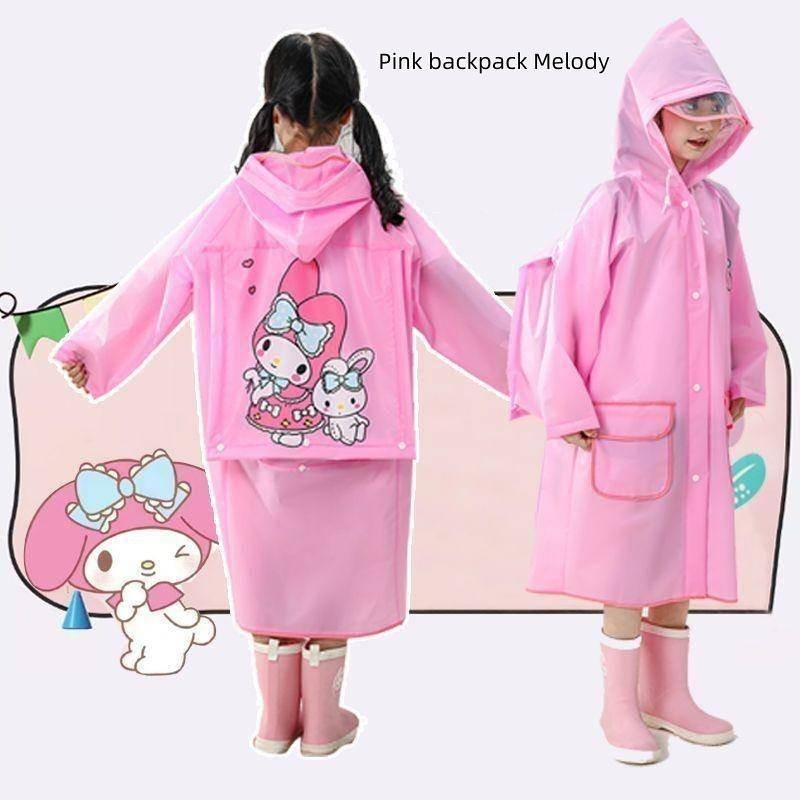 Sanrio Kuromi Melody Cinnamoroll Children's Raincoat Children's Student Boy Girl Baby Cartoon ...
