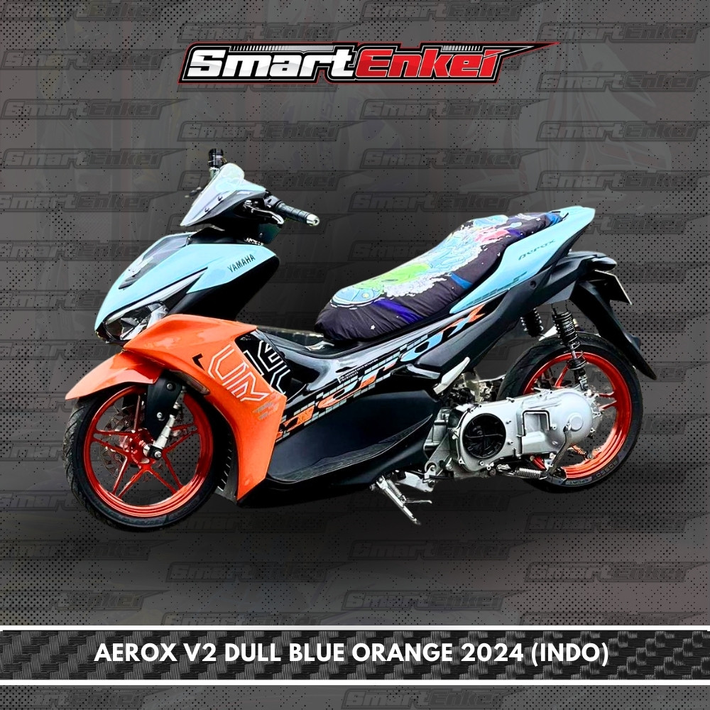 ORIGINAL - COVERSET AEROX V2 DULL BLUE ORANGE 2024 ORIGINAL INDONESIA ...