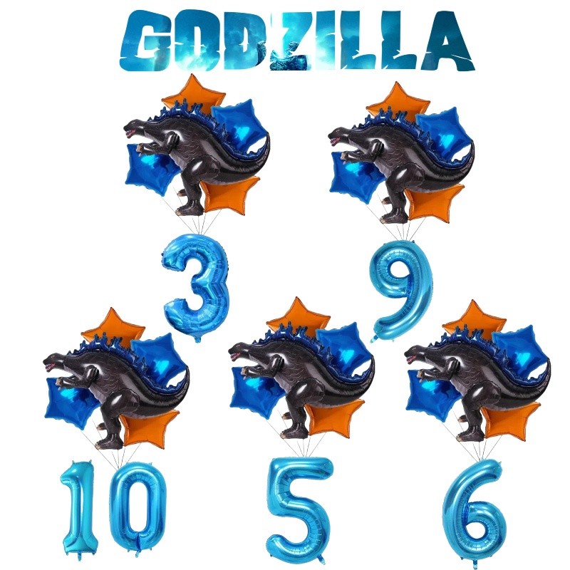 Godzilla Cartoon Balloon Set Birthday Party Digital Aluminum Foil ...