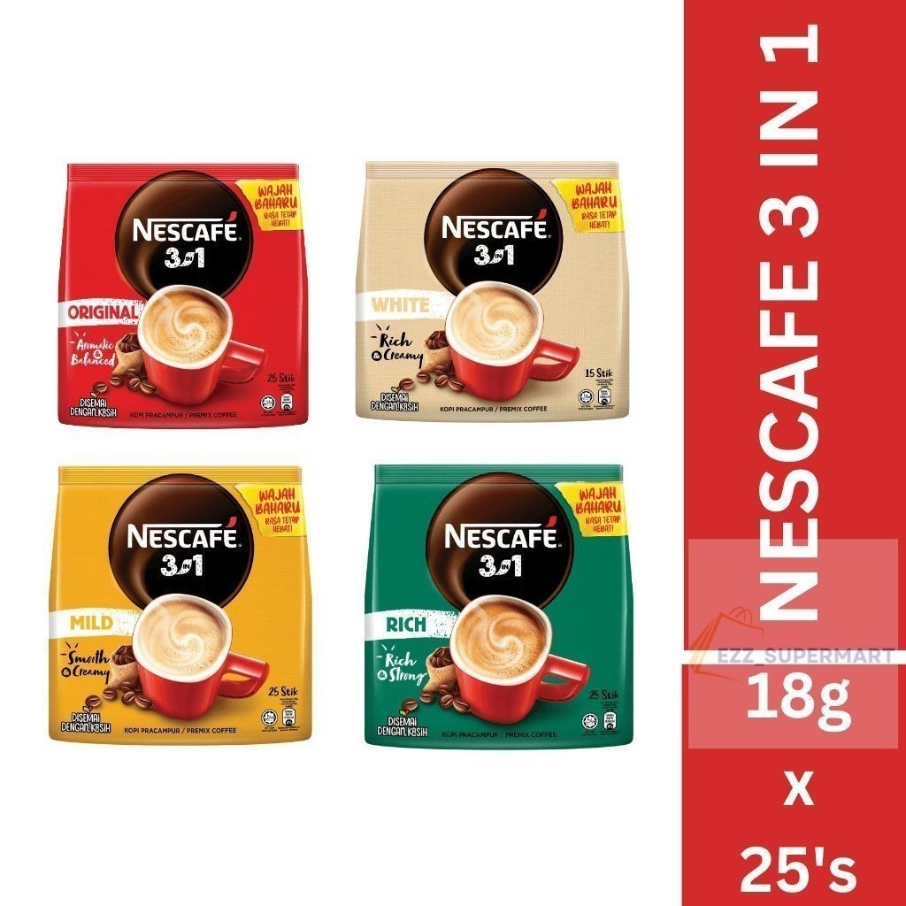 NESCAFE 3in1 Coffee Original/Mild/Rich/White (18g x 25's) | Shopee Malaysia