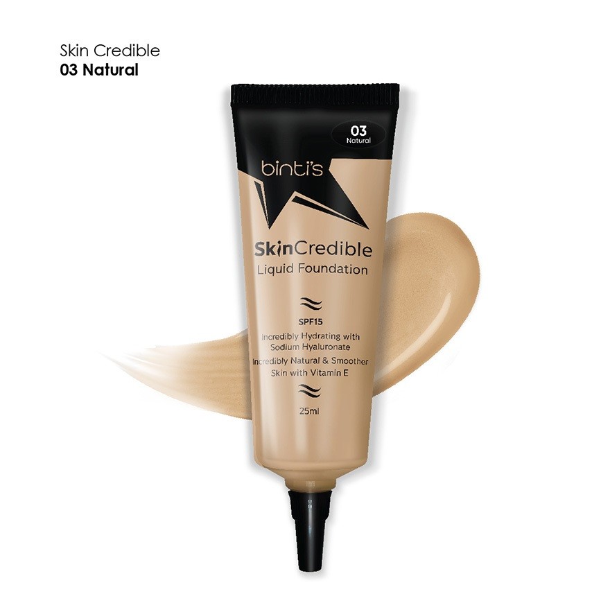 BINTI'S Skincredible Liquid Foundation 03 Natural | Shopee Malaysia
