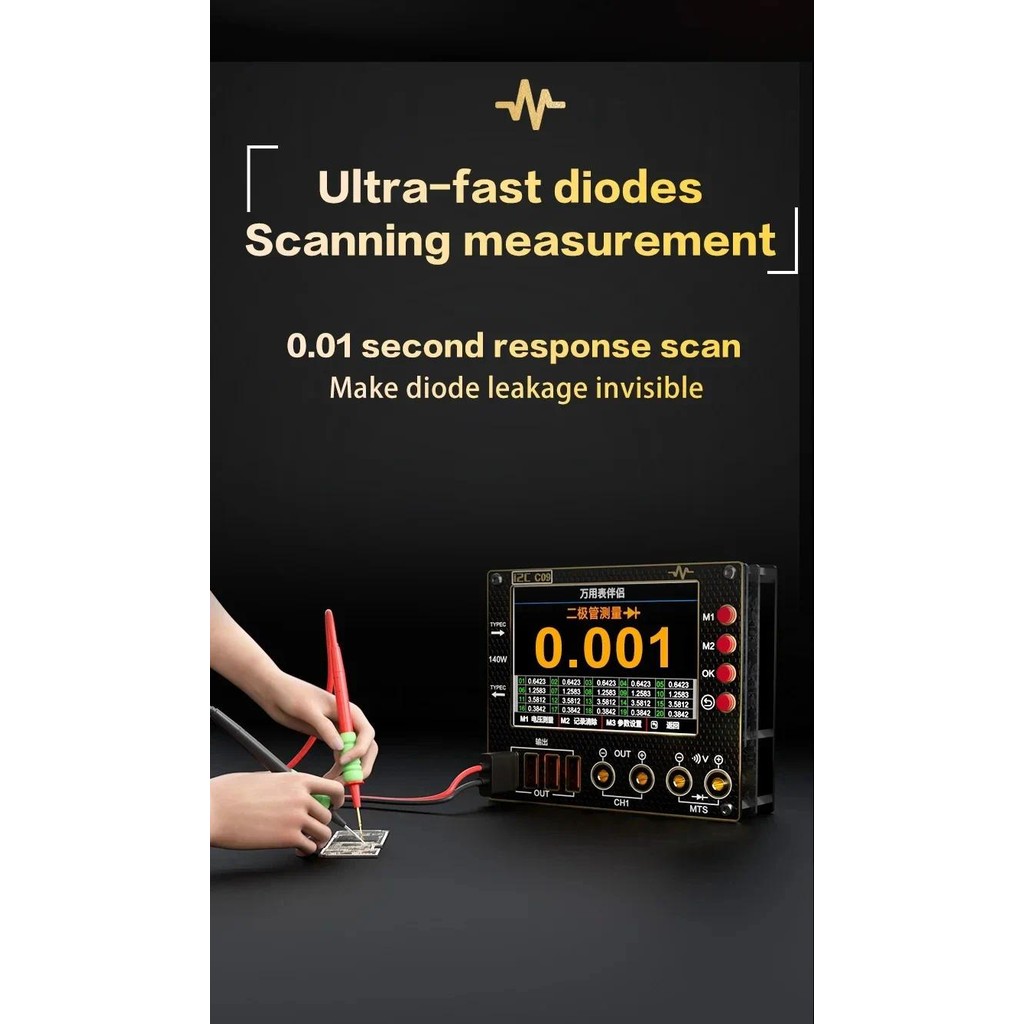 I2C C09 Waveform Ammeter 0-40V Input Dual Channel Voltage Current ...