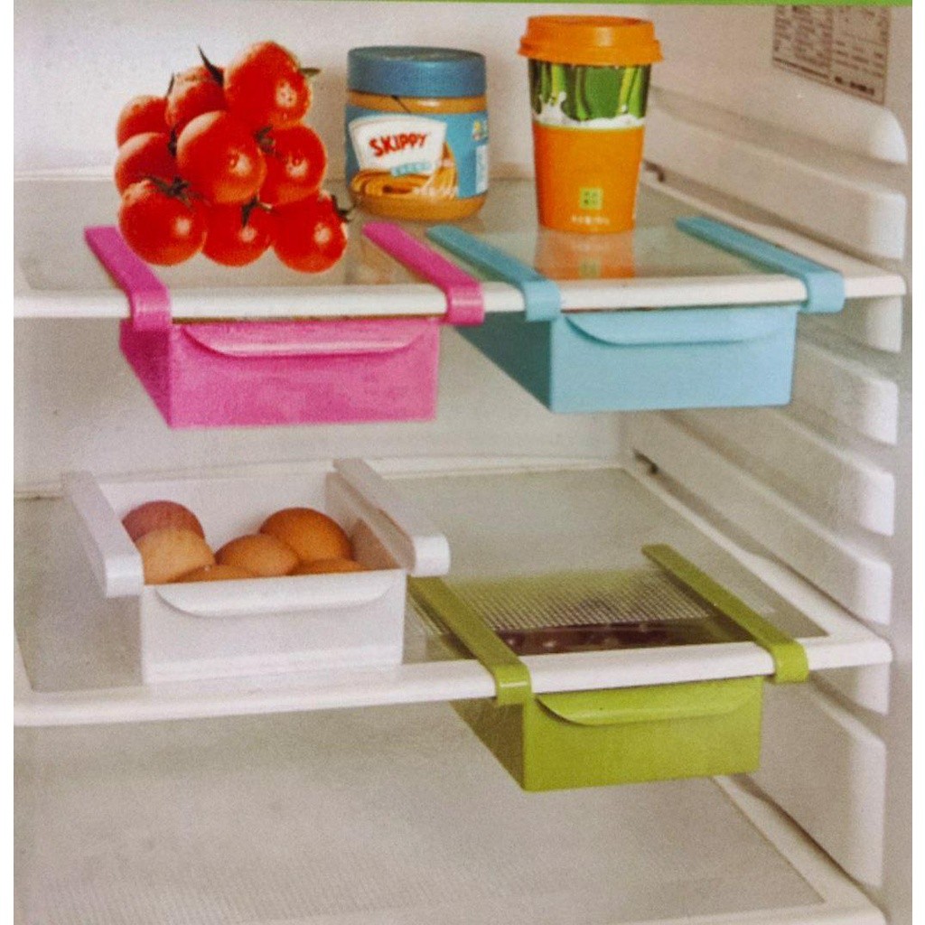 Fridge Storage Box Refrigerator Slide Storage Shelf Fridge Space Saver ...
