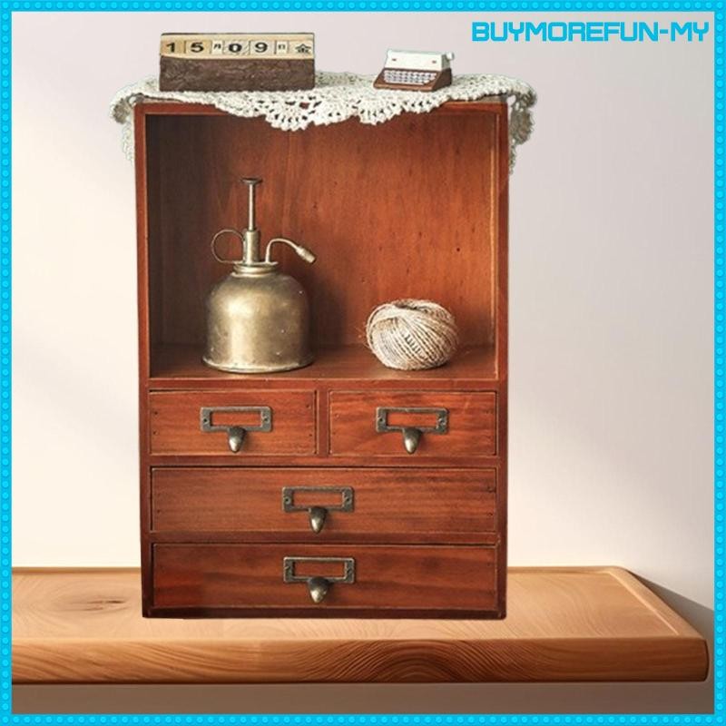 [BuymorefunMY] Countertop Cabinet Vintage Tabletop Organizer with ...