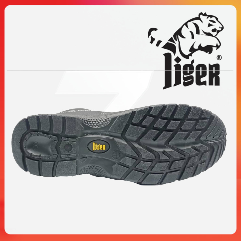 liger Safety Shoes Steel Toe Cap Mid Cut Working Shoes Safety Kasut Keselamatan Bertali ...