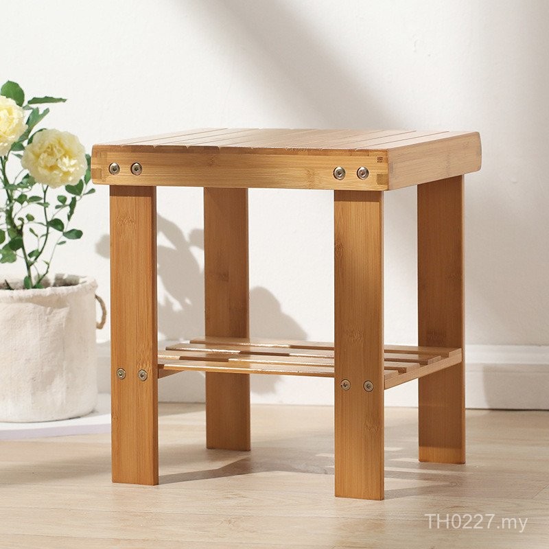 Small Stool Footrest Baby Stool Simple Children's Bench Casual Bamboo ...