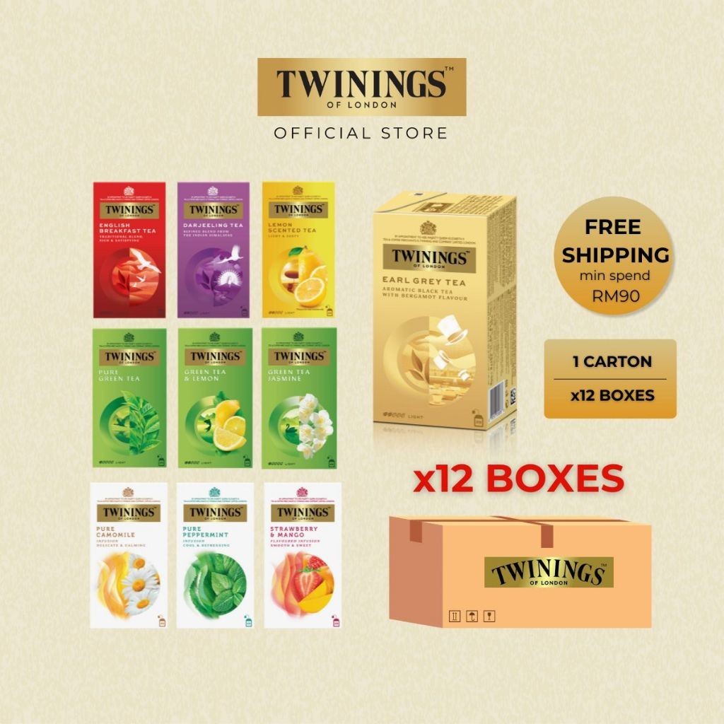[Carton] TWININGS Cartons Tea Set (1 carton x 12 boxes) | Teh Hitam ...