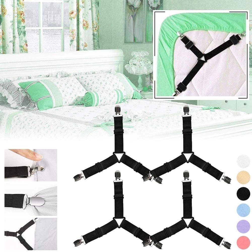 Set of 4 Clips to hold Bed Sheets and Sheets in place to prevent ...