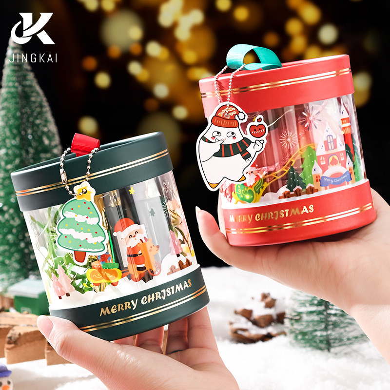 Ready Stock Christmas Apple Box Packaging Box Transparent Cartoon Gift ...
