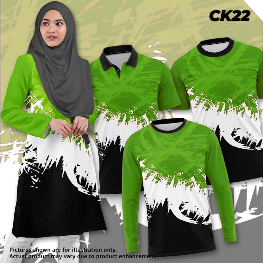 Muslim Family Set Muslim Design Jersey Sublimation T-shirt (Green ...