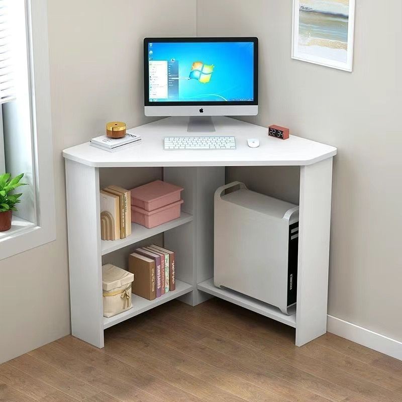 Corner Computer Desk Triangle Study Table Corner Writing Table Against ...