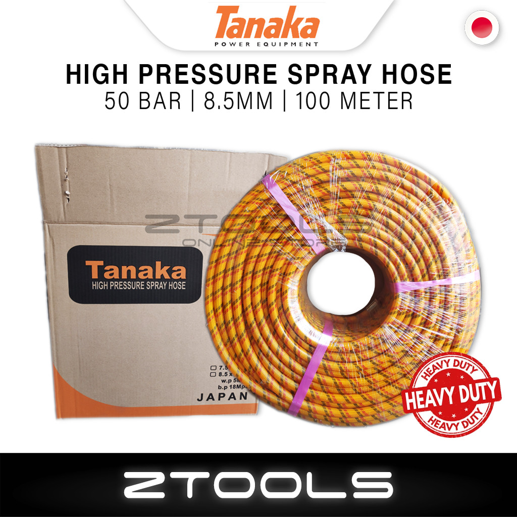 (8.5mm) Tanaka High Pressure Spray Hose 100 Meter Power Sprayer Plunger ...