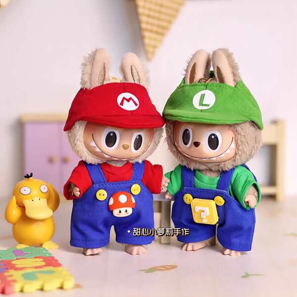 labubu t shirt baju labubu labubu shirt Pakaian boneka Labubu 17cm ...