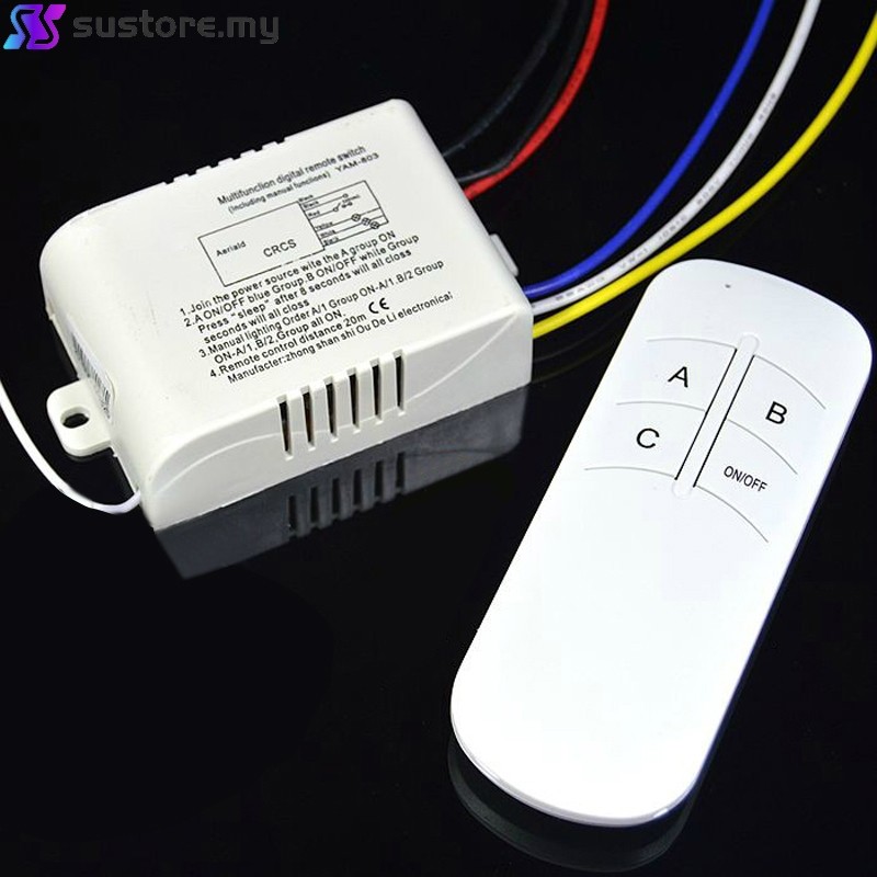 [Super] 1/2/3 Ways ON/OFF 220V Wireless Digital Lamp Light RF Remote ...