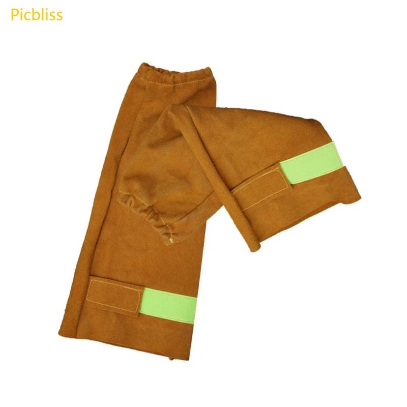Picbliss Heavy Duty Leather Welding Sleeves Protectors Abrasion ...