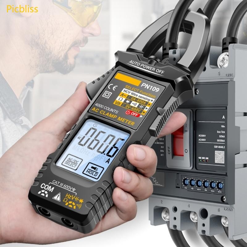 Picbliss 4000 Count Multimeter Clamp Meter with Buzzer Flashlight ...