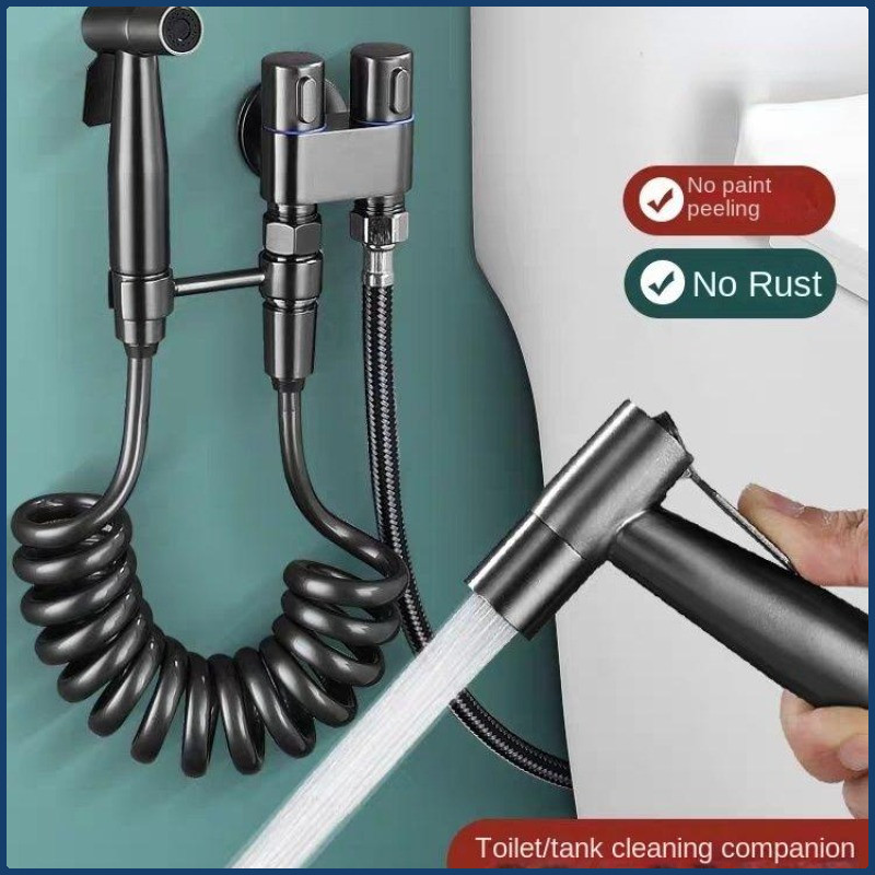 Full Copper Mini Toilet Companion Dual Use One in Two Out Corner Valve ...