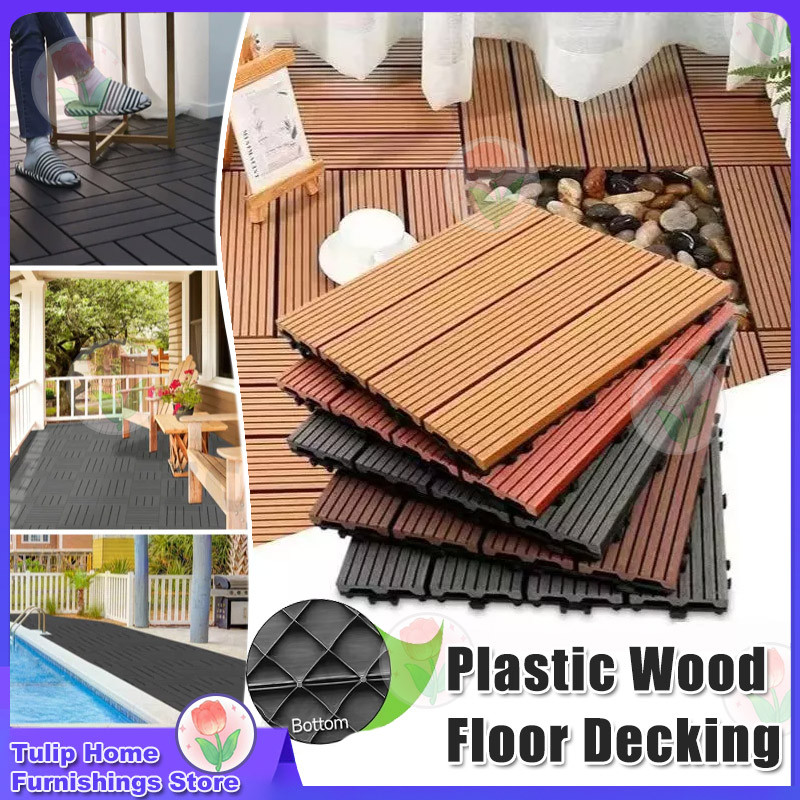 Plastic Floor Wood Heavy Duty Wood Floor Decking Outdoor Garden ...