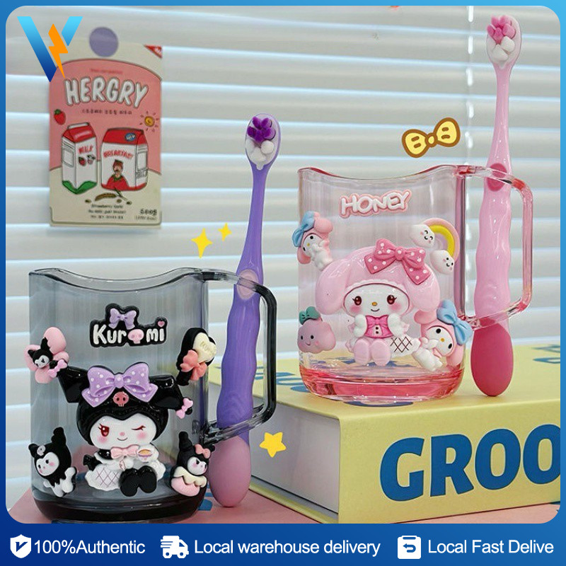 New Sanrio Kids Toothbrush Cup Set Wash Set Ins Style Cute Toothbrush ...