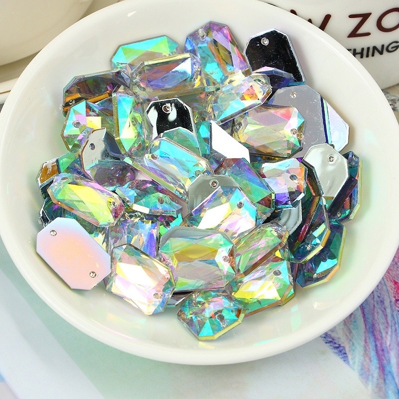 Phantom Color AB Series Rectangular Hand-Sewn Drilling Double-Hole ...