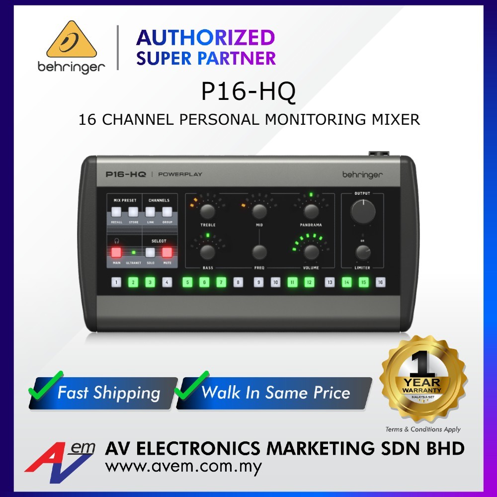 Behringer P16-HQ 16-Channel Personal Monitoring Mixer | Shopee Malaysia