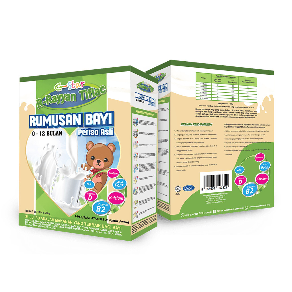 R-Rayyan Susu Kambing Rumusan Bayi Tiflac 0-12 Bulan Perisa Asli (500g ...