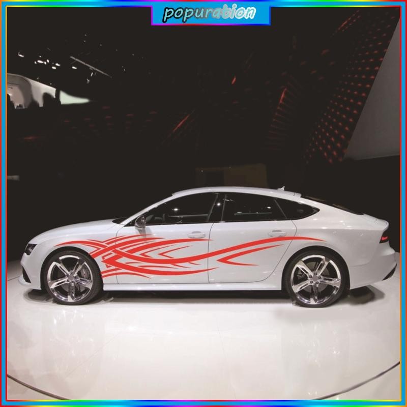 POP Upgrade Car Decals Car Side Body Vinyl Decal Sticker Fire Flame ...