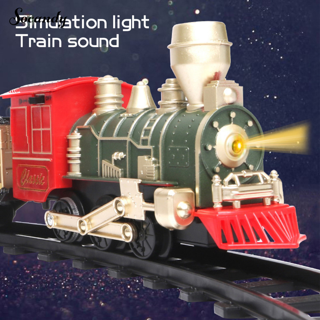 Socandy Christmas Train Toy Kit Electric Train Toy with Track Electric ...
